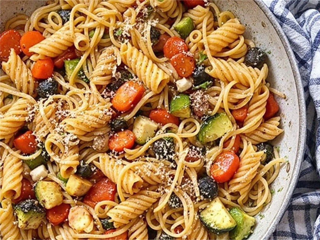 Vegan Roasted Vegetable Pasta Recipe - Healthy Recipes